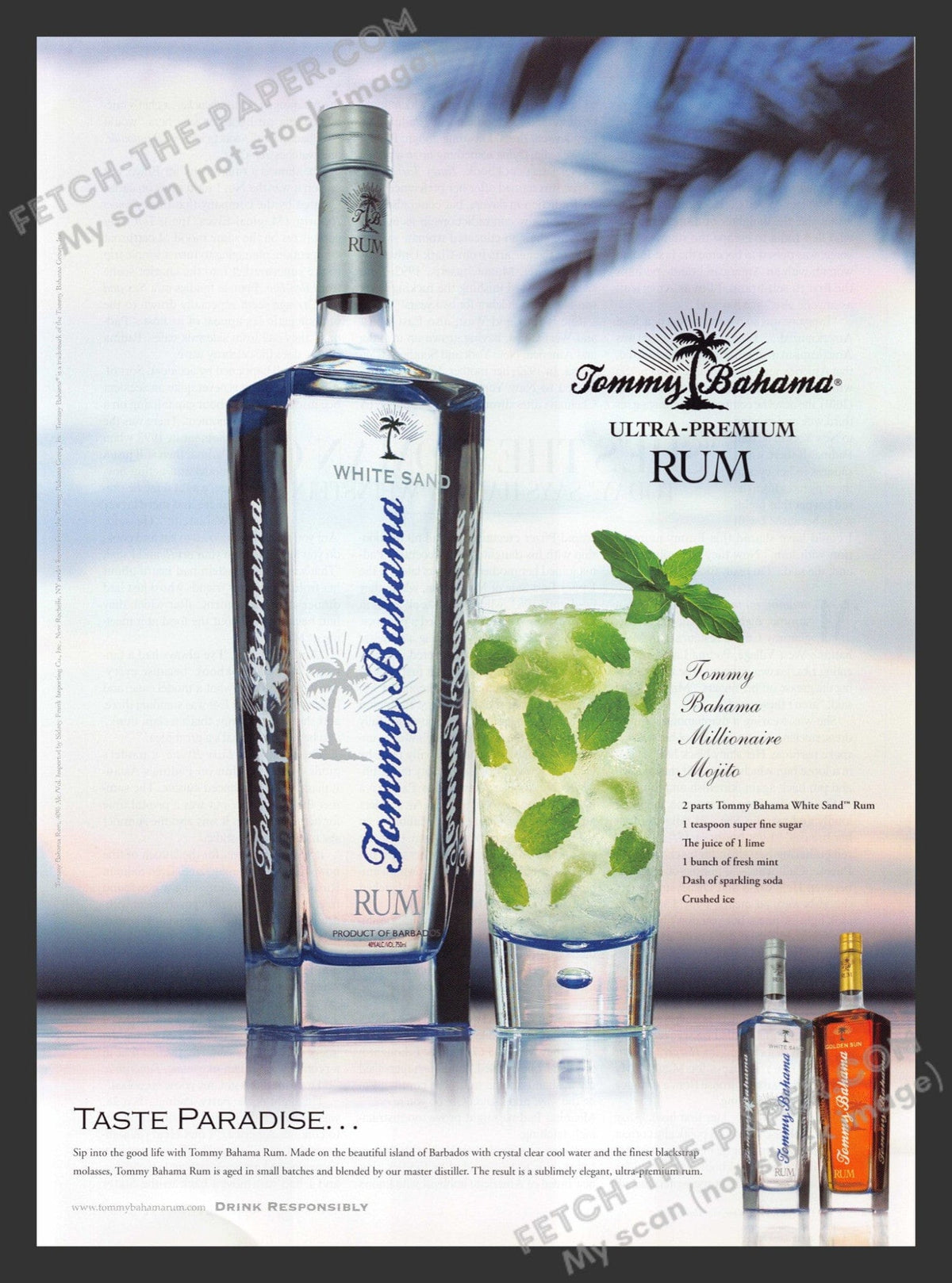 Tommy Bahama Rum Millionaire Mojito 2007 Print Ad 8x11 — Fetch-the-Paper