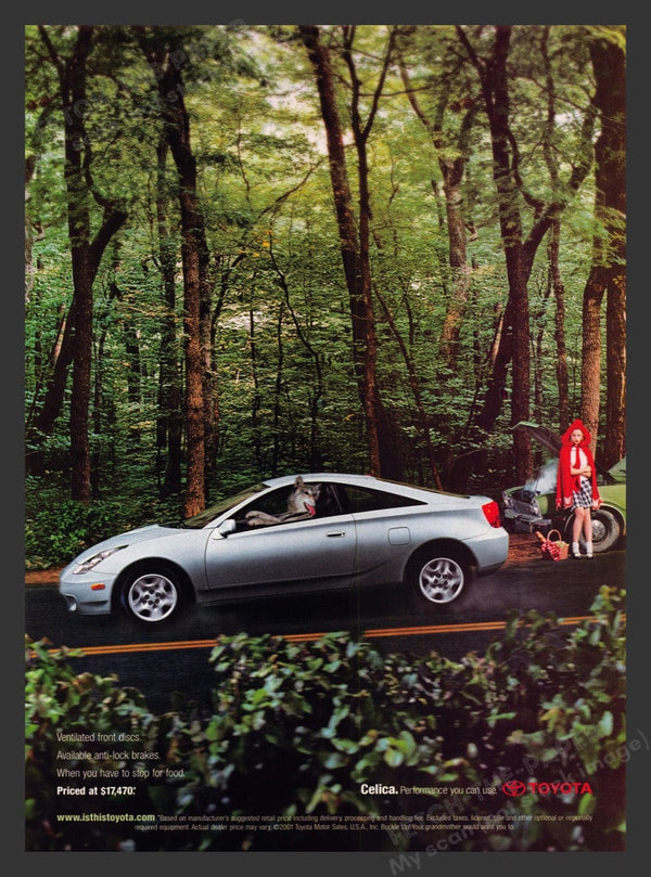 Toyota Celica Little Red Riding Hood 2000s Print Advertisement Ad 2001 ...
