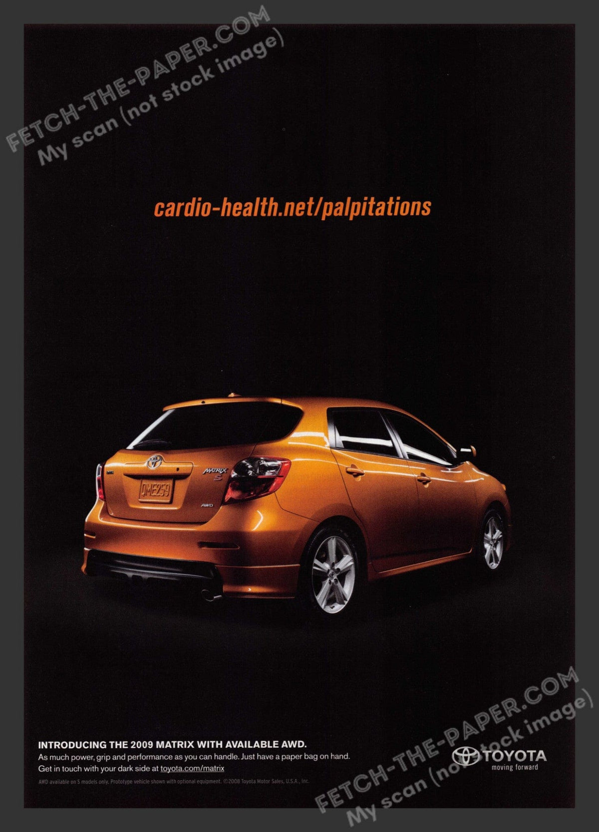 2008 Toyota Matrix Print Ad - Sporty AWD Performance — Fetch-the-Paper