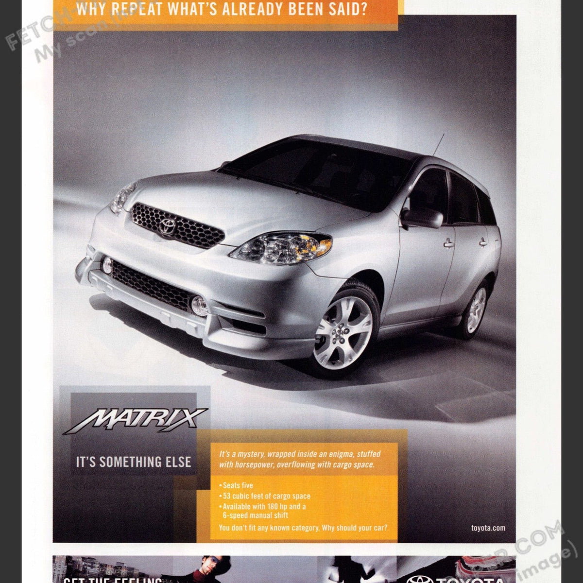 Vintage 2002 Toyota Matrix Print Ad - Get the Feeling — Fetch-the-Paper