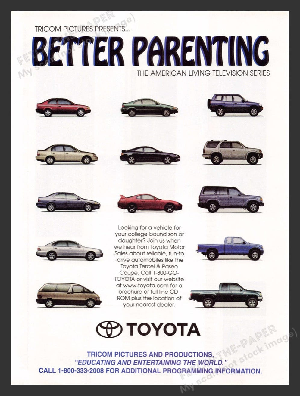 1997 Toyota Print Ad - 1990s Vehicle Lineup, Family Focused — Fetch-the ...