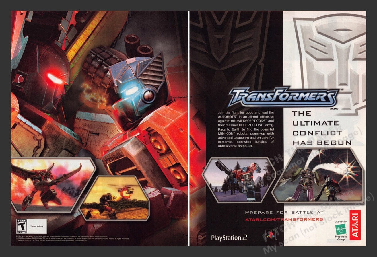 TransFormers Autobot & Decepticon 2000s Video Game Print Ad (2 Pages ...