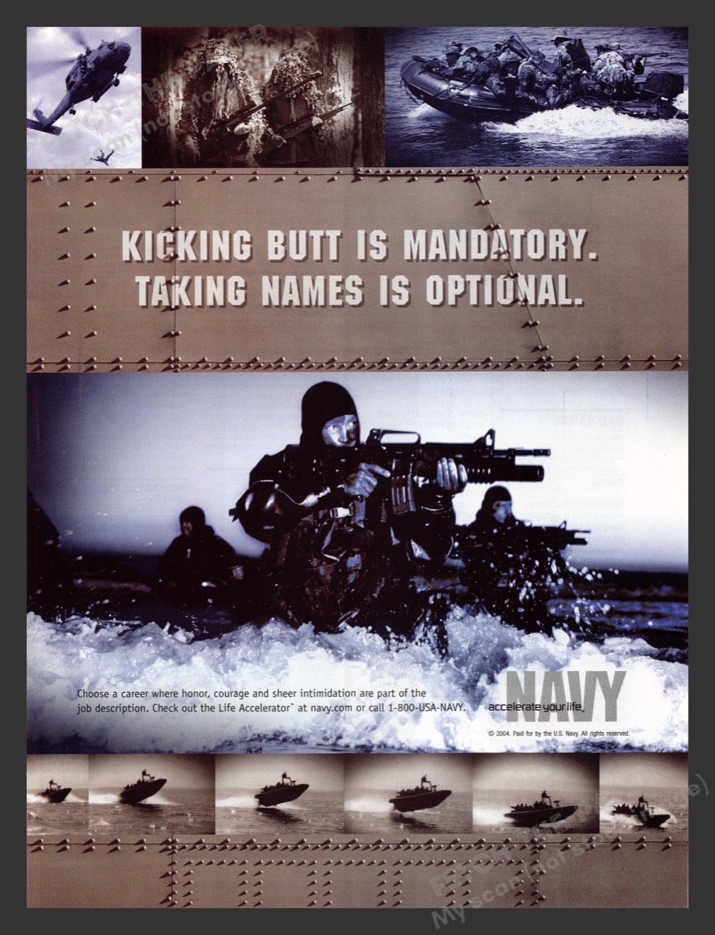 U.S. Navy 2004 SEALs Action Ad - Kicking Butt Mandatory — Fetch-the-Paper