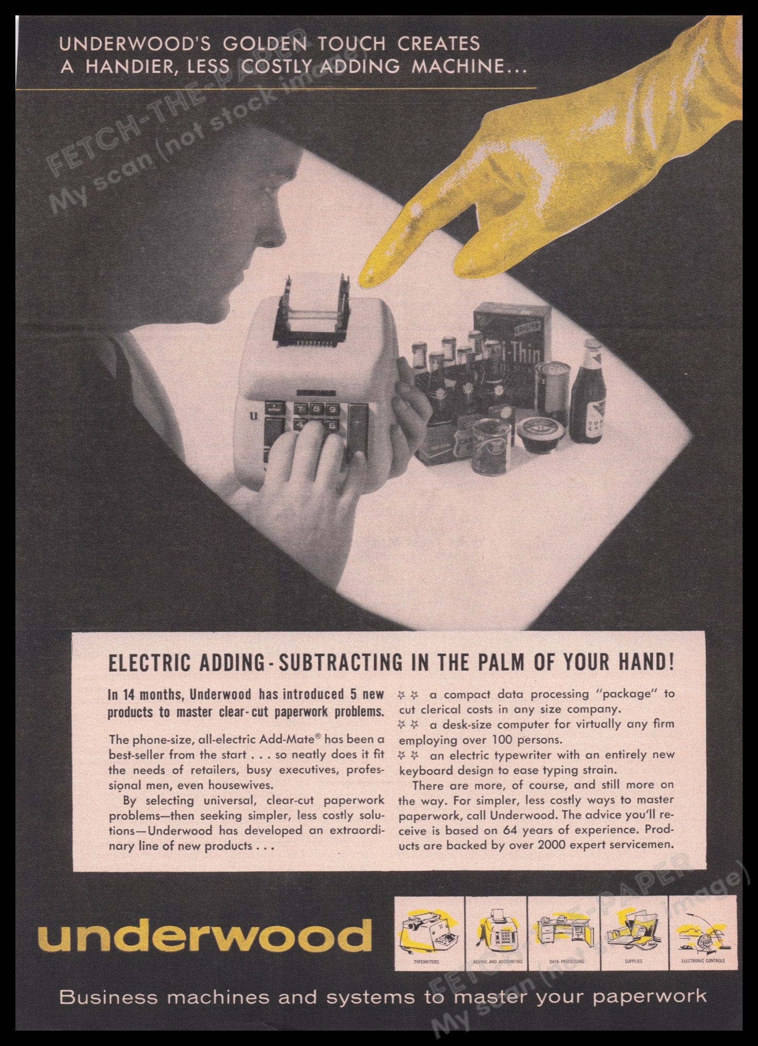 Underwood Business Machines 1950s Print Advertisement Ad 1959 Add-Mate ...
