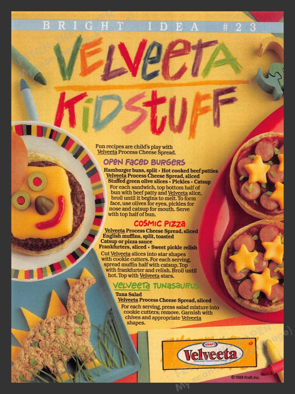 Velveeta Cheese Recipes for Kids 1980s Print Advertisement Ad 1988 ...