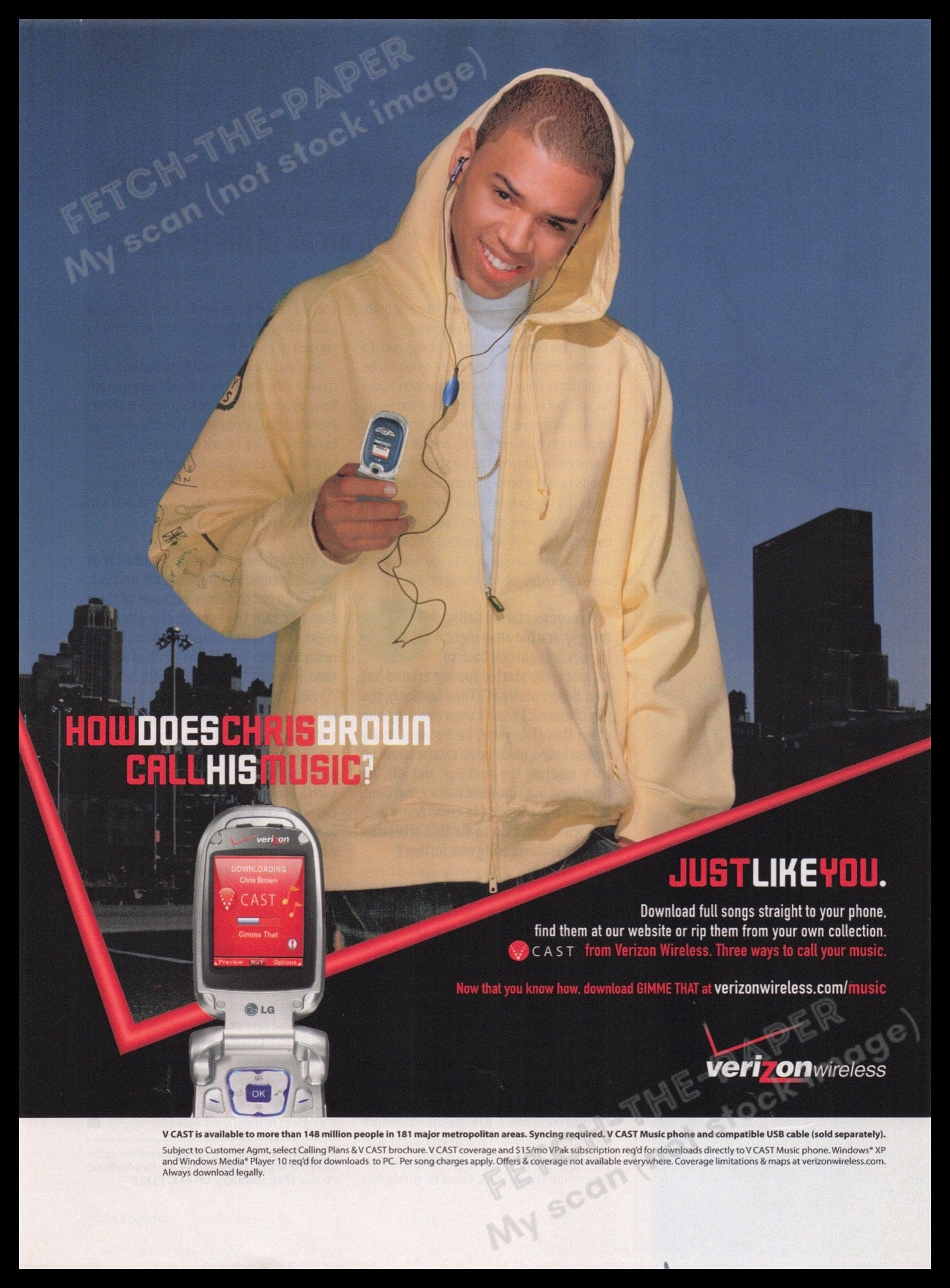 Verizon Wireless Chris Brown 2000s Print Advertisement Ad 2006 Music ...