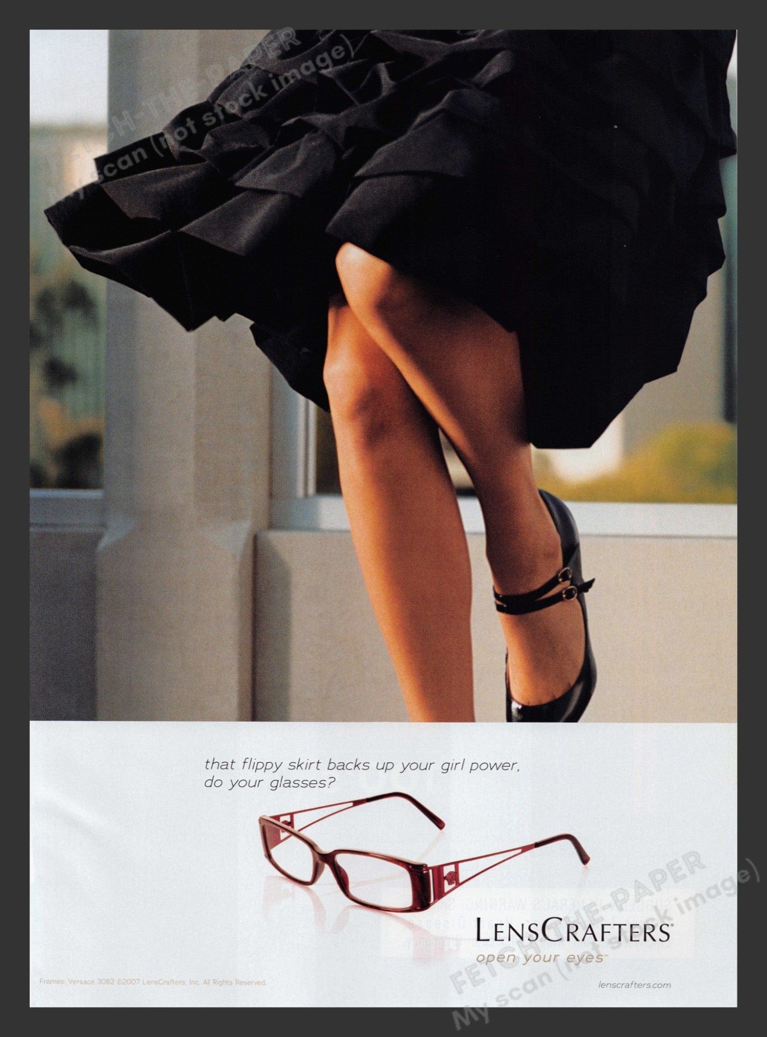 Versace 2000s Print Advertisement 2007 LensCrafters Legs Skirt Frames ...