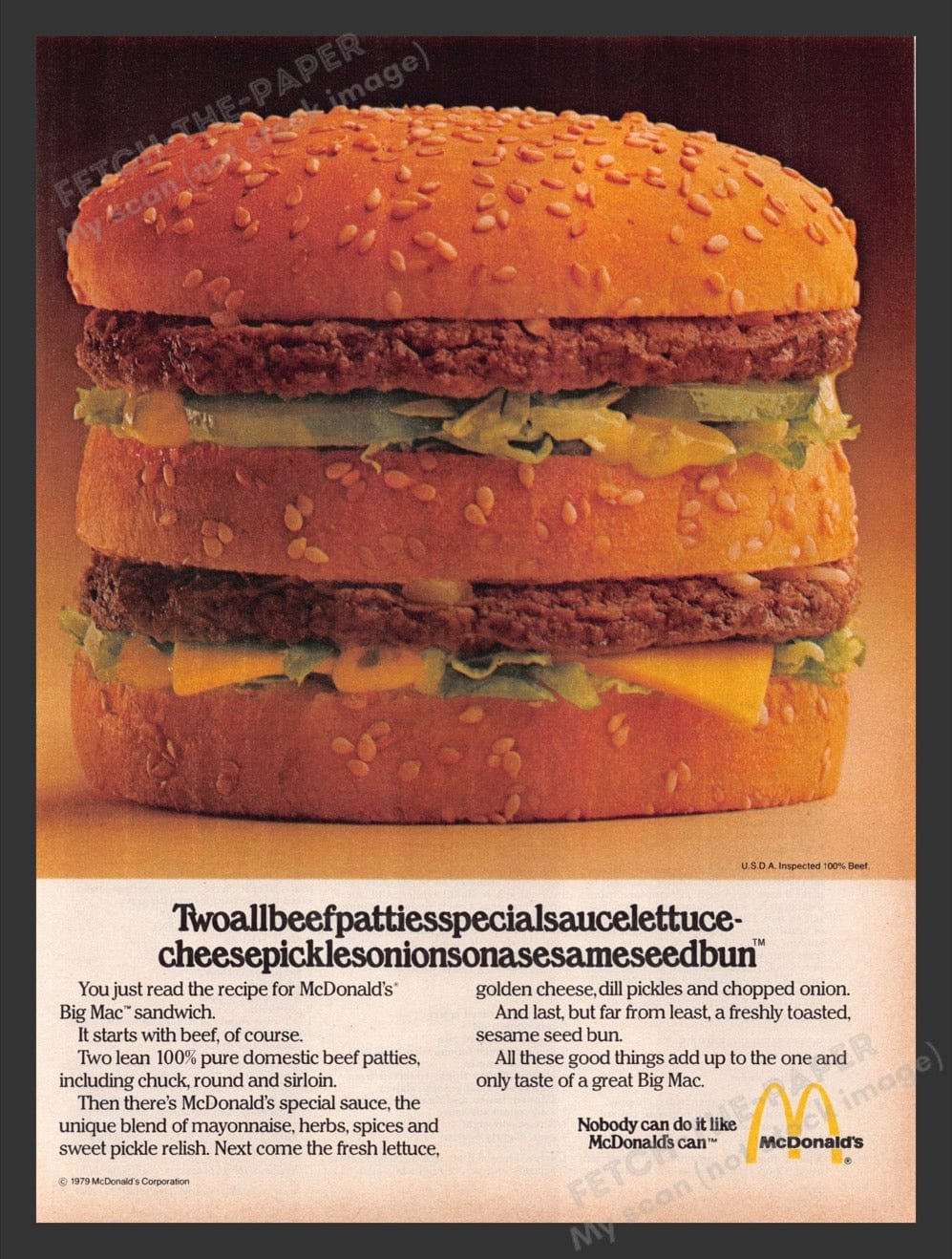 Vintage 1979 McDonald's Big Mac Print Ad - Classic Recipe — Fetch-the-Paper