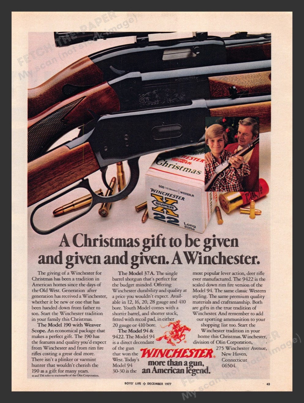 Winchester Model 190 Firearm 1970s Print Advertisement Ad Christmas Gi ...