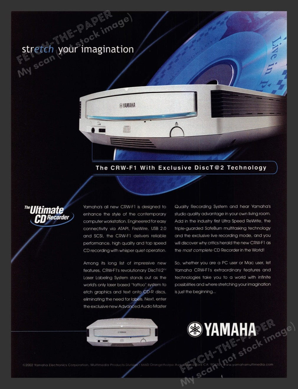 Yamaha CRW-F1 CD Recorder 2000s Print Advertisement Ad 2002 — Fetch-the ...