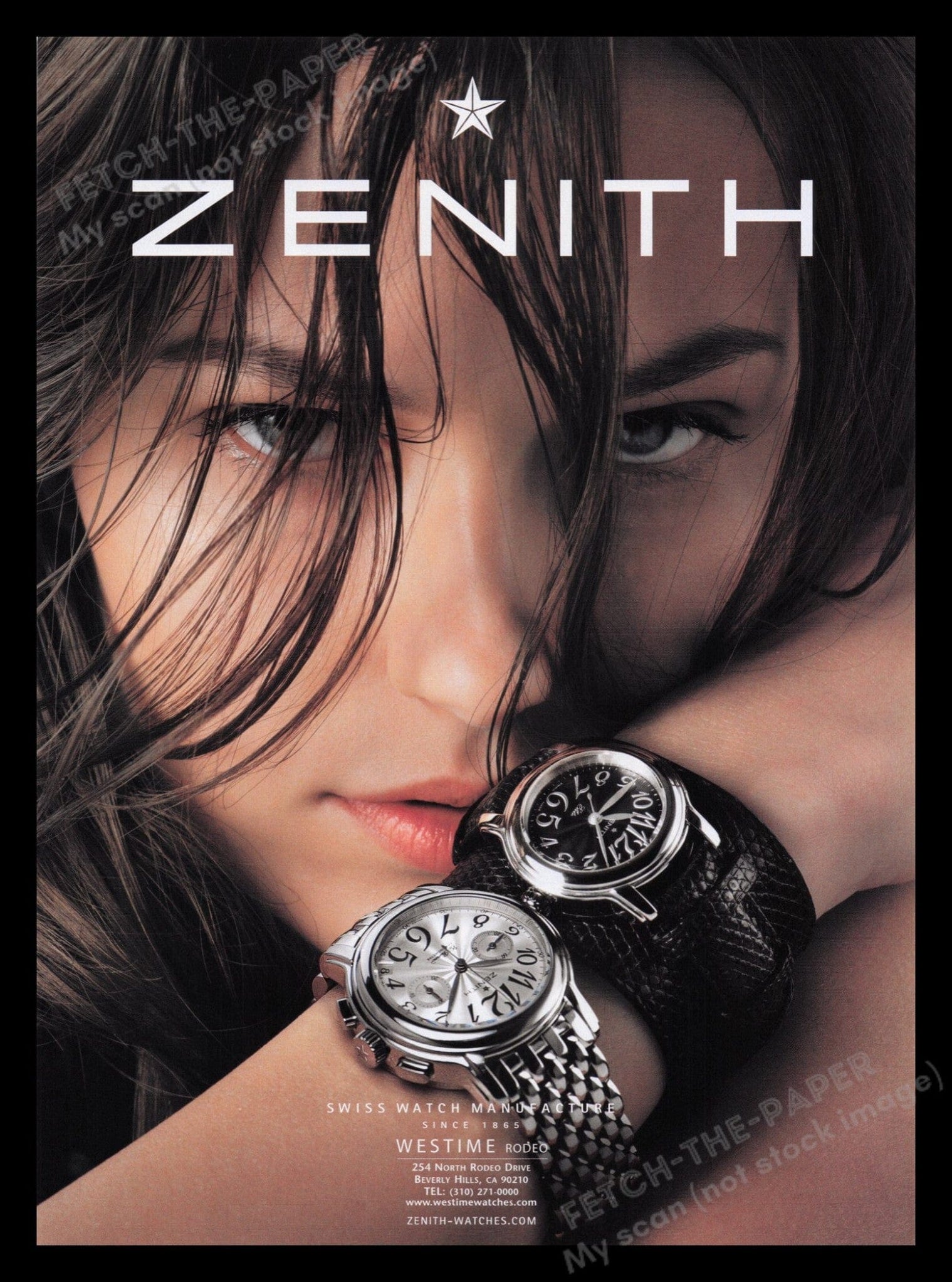 Zenith Watch 2004 Ad - Sexy Model, Swiss Craftsmanship — Fetch-the-Paper